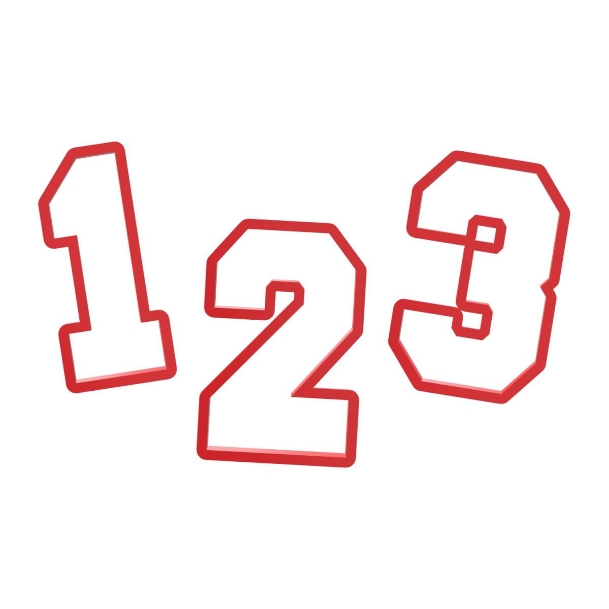 Varsity Numbers STL File Cookie Cutters | The Cookie Cutter Shop